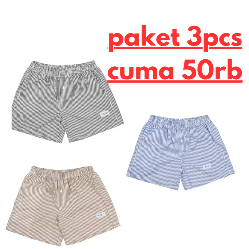Jual Paket 3pcs Celana Boxer SALUR BENHUR Pria Wanita Celana Pendek ...