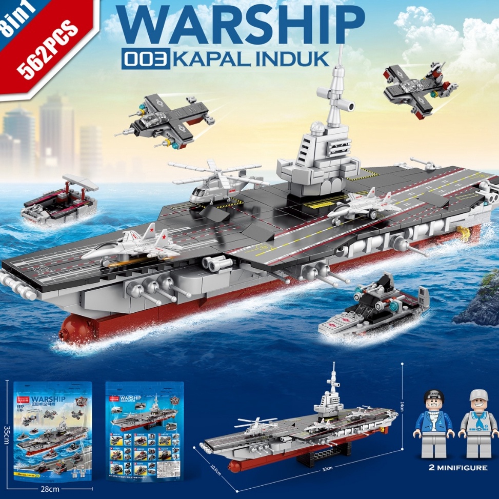 Jual Super Gembira Mainan Kapal Induk Kapal Patroli Blok City SWAT Mainan Kapal perang Mainan ...