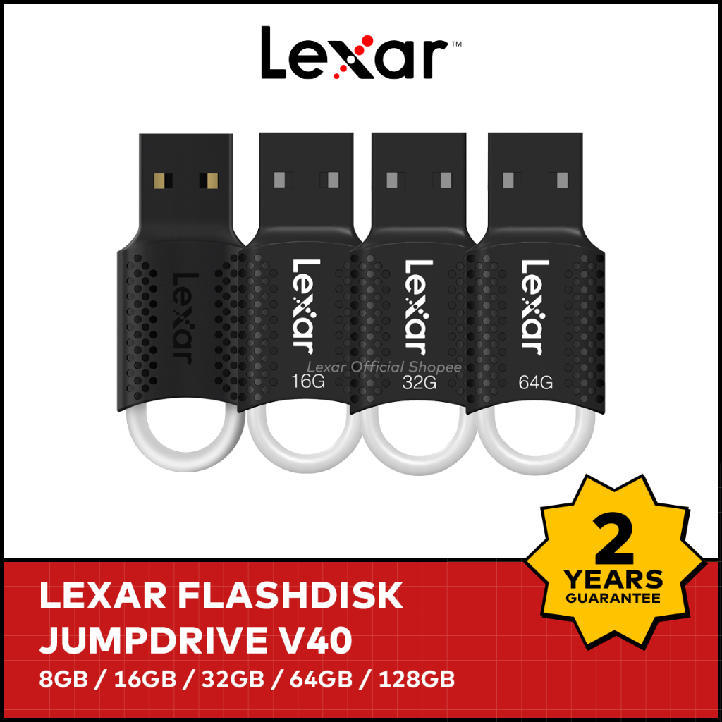 Jual Lexar V40 USB 2.0 JumpDrive 8GB / 16GB / 32GB / 64GB / 128GB Flashdisk / Flash Drive ...