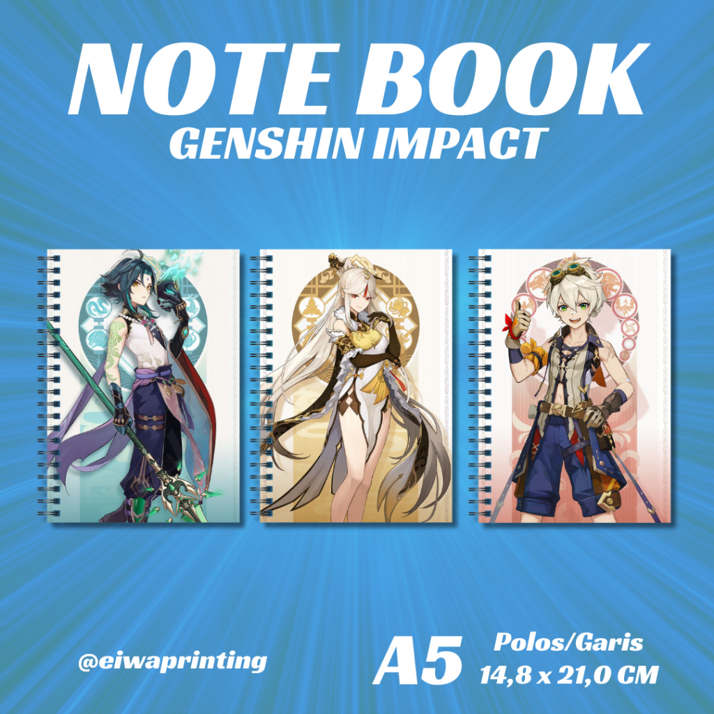 Jual Notebook A5 Genshin Impact Series Buku Tulis Catatan Notebook ...