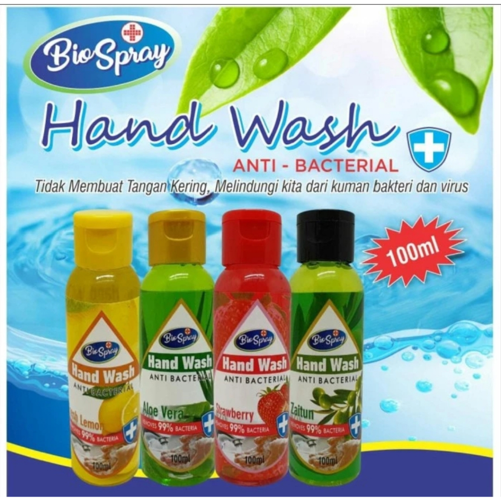 Jual bio spray anti bacterial hand wash sabun cuci tangan 100 ml ...