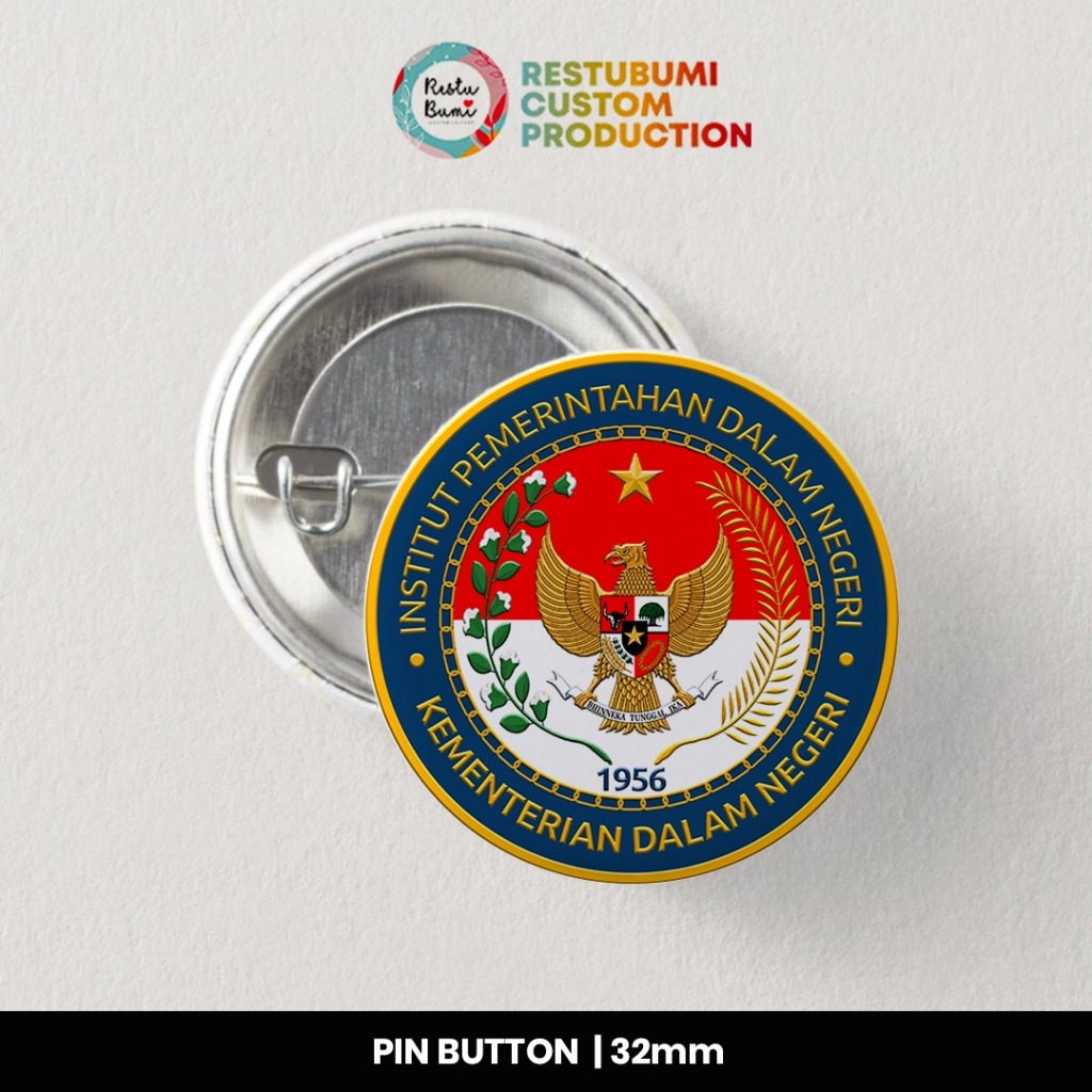Jual PIN Button 32 mm IPDN Institut Pemerintahan Dalam Negeri | Shopee ...