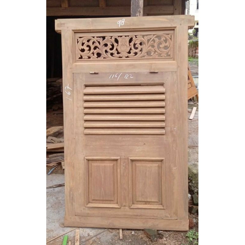 Jual jendela gebyok minimalis/jendela krepyak klasik modern ful kayu ...