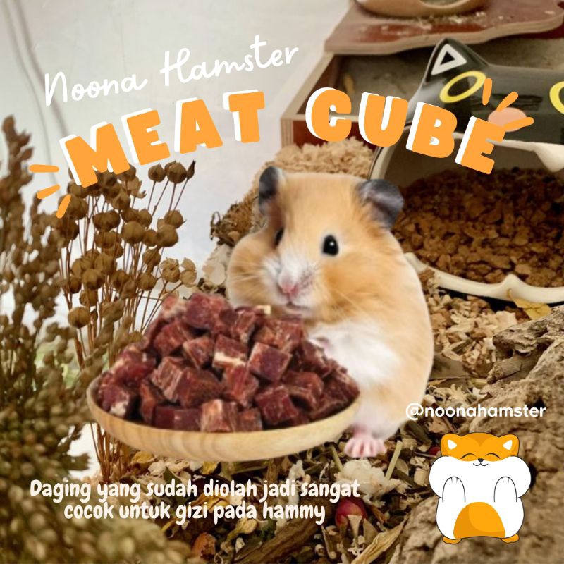 Jual MEAT CUBE DAGING SAPI KERING SNACK HAMSTER 5 PCS | Shopee Indonesia