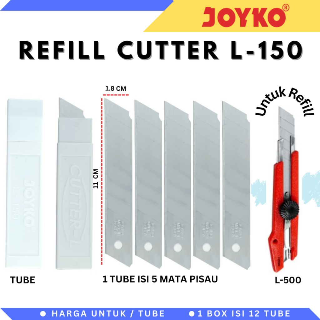 Jual Isi Cutter Joyko L150 (refill L500) / GROSIR | Shopee Indonesia