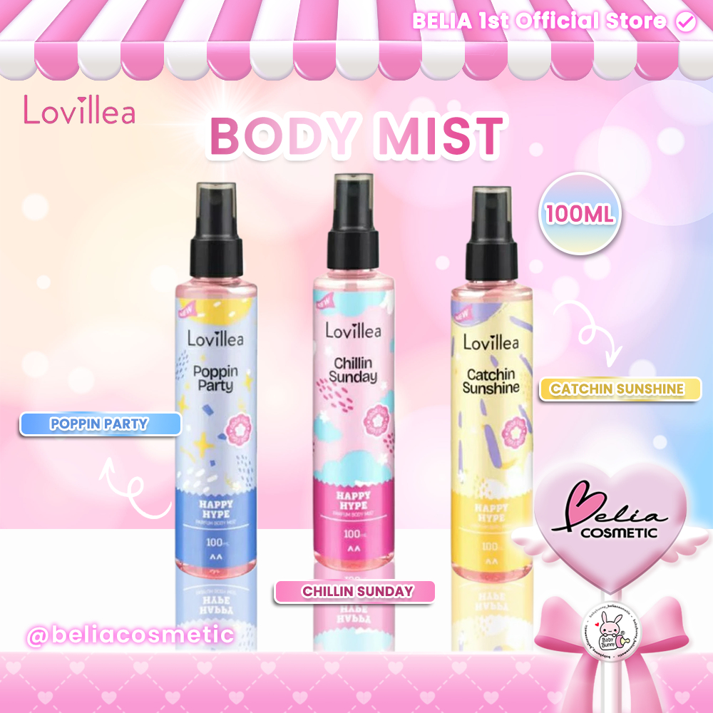 Jual BELIA LOVILLEA Happy Hype Parfum Body Mist 100ml | Catchin ...