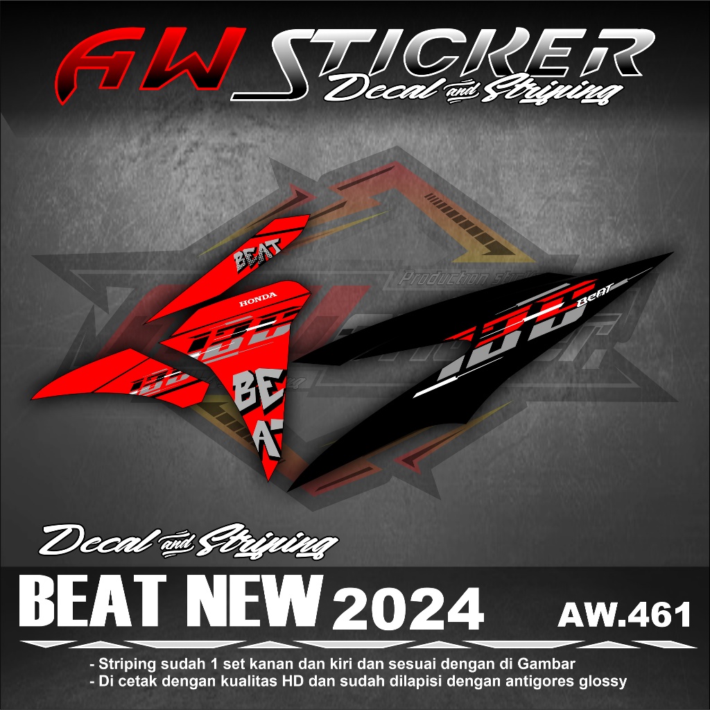 Jual Sticker Motor Beat 2024 Terbaru Striping Beat Street New 2024 Aw ...