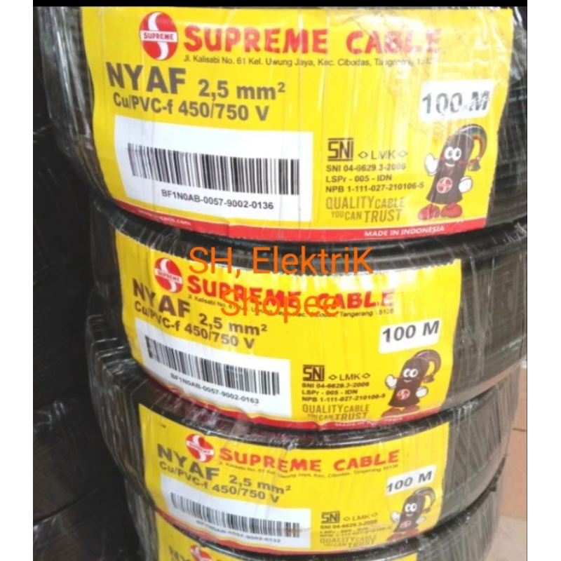 Jual KABEL NYAF 1x2,5mm MERK SUPREME / JEMBO 100meter 1roll | Shopee Indonesia