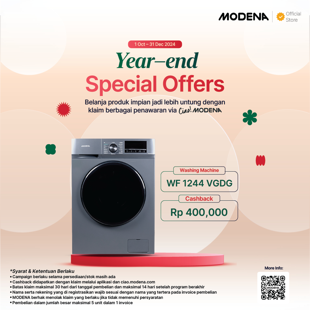 Jual MODENA Washing Machine - WF 1244 VGDG | Shopee Indonesia