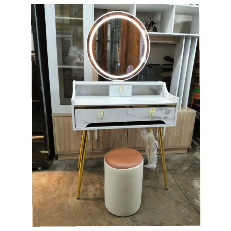 Jual Meja Rias Led Minimalis Meja Bahan Granite Kaki Besi | Shopee ...