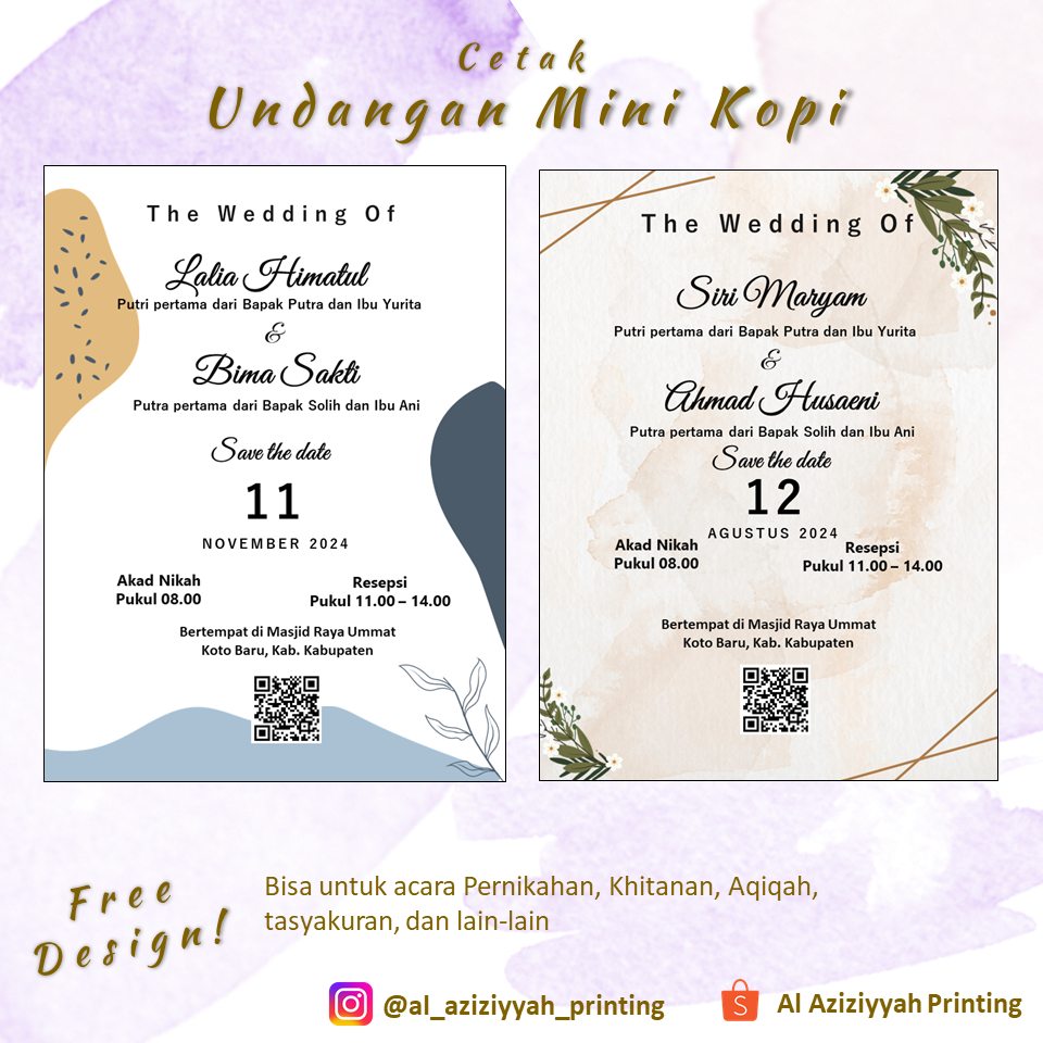 Jual Isi 9 pcs undangan Mini Kopi sederhana/simple untuk Nikah,Aqiqah ...