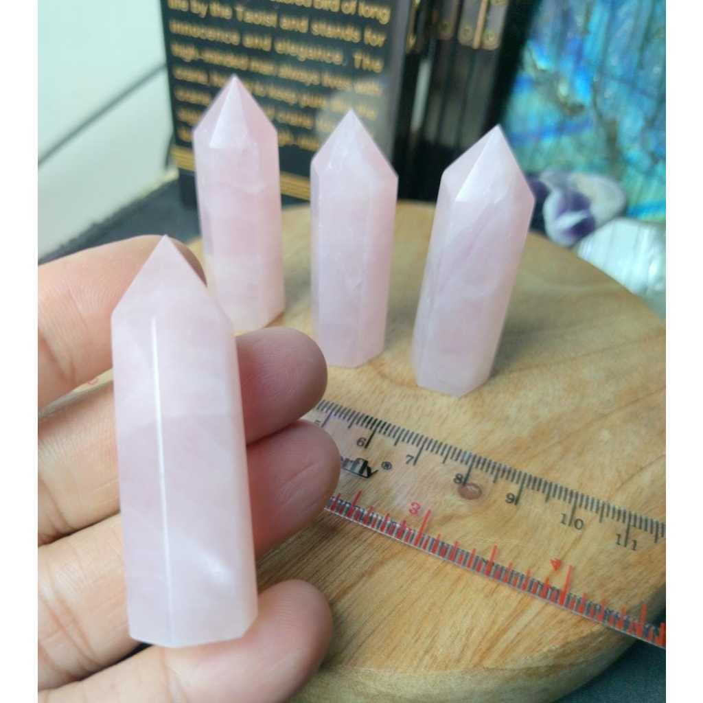 Jual Natural Tower Rose Quartz Point Wand 5-6 cm (Harga per pcs ...