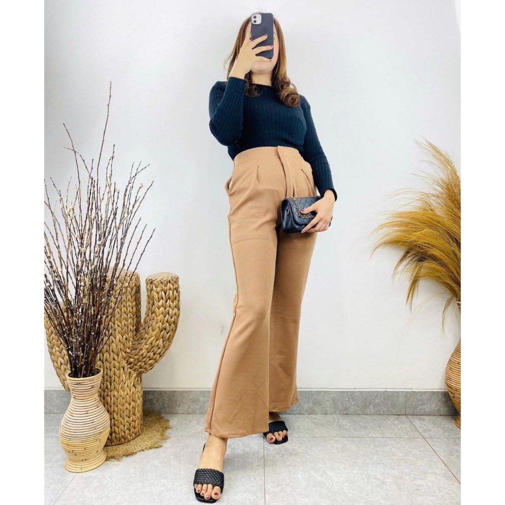 Jual Benang Raja Celana Cutbray Knit | Shopee Indonesia