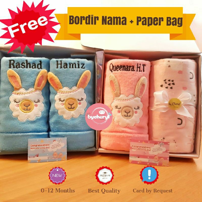 Jual [Bycheryl] FREE BORDIR!!! KADO BAYI CUSTOM Handuk dan Selimut ...