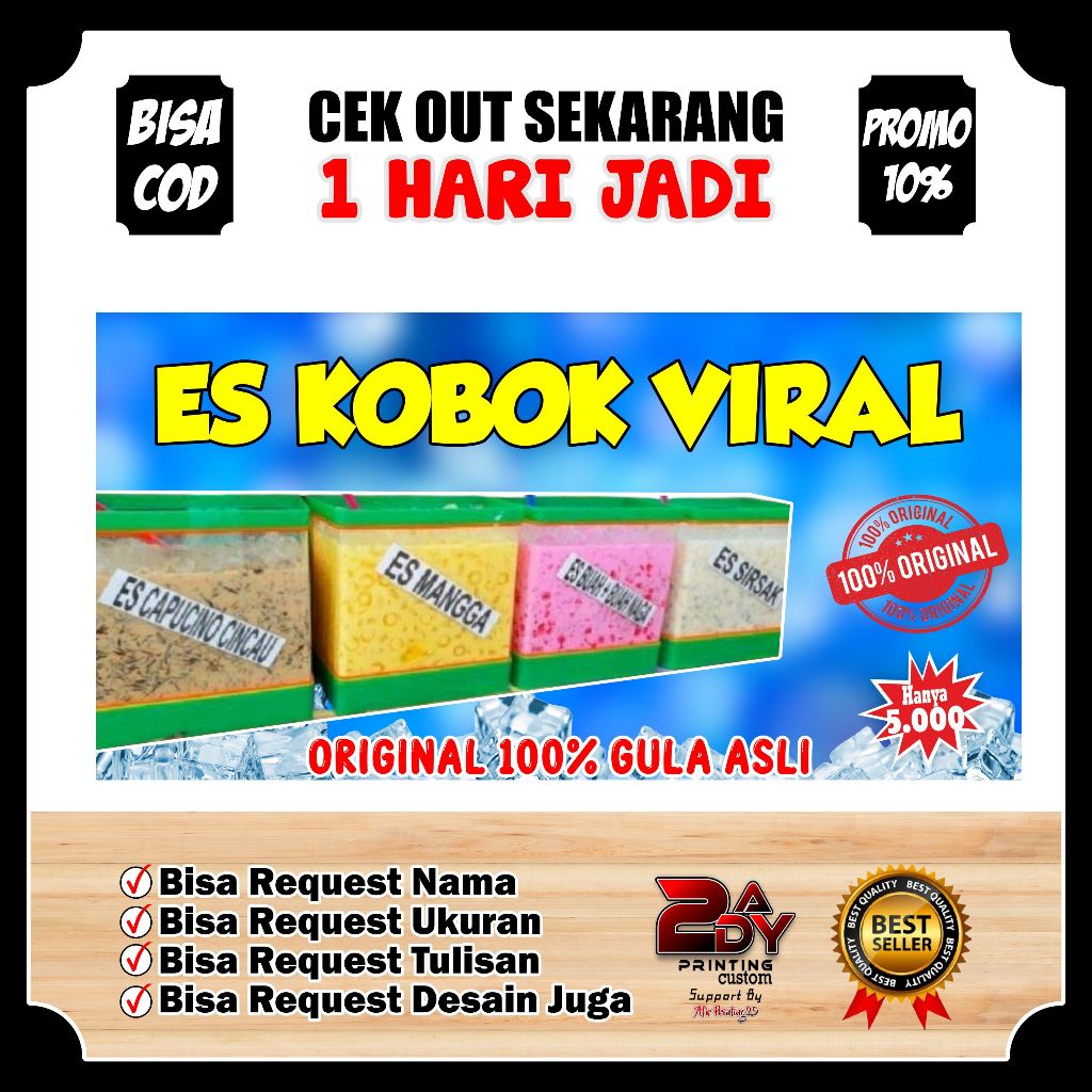 Jual Spanduk Banner ES KOBOK VIRAL, Banner Jualan Minuman Es kobok ...