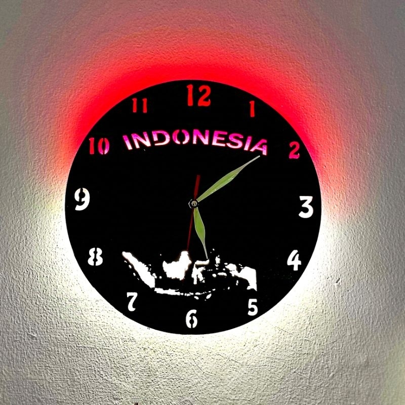 Jual JAM DINDING Minimalis Estetik unik background lampu led 3D dan ...