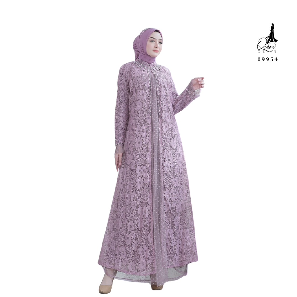 Jual Ozias - Gamis Brokat Gliter 09954 LD 105 I Gamis Simpel Casual I Gamis Remaja Lamaran ...