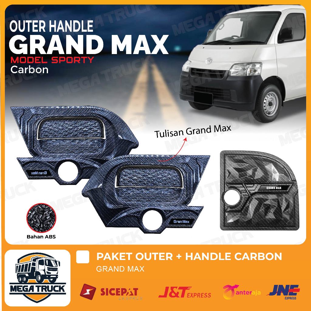 Jual PAKET OUTER HANDLE GRAND MAX MODEL TRAVESIUM SPORTY CARBON/HITAM ...