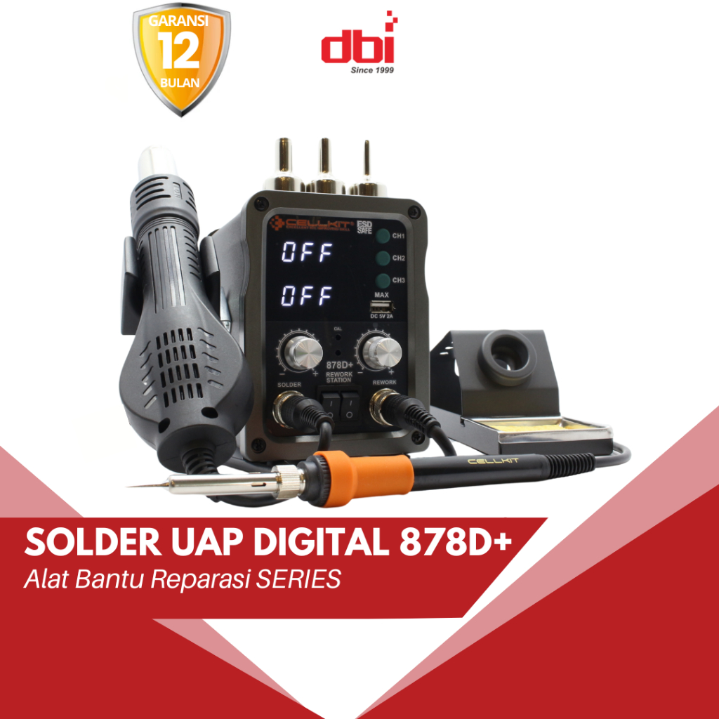 Jual Solder Uap - Blower - Hot Air Gun Digital 3in1 CELLKIT 878D ...