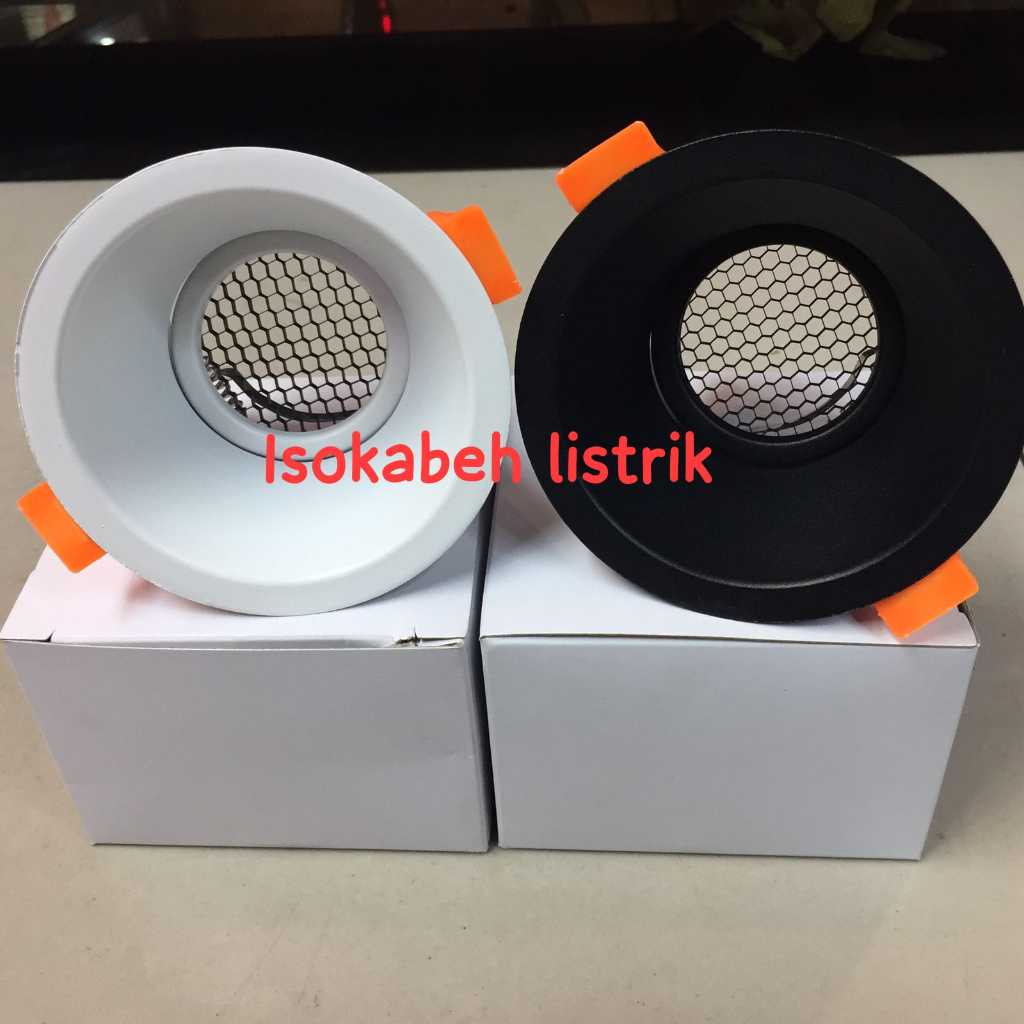 Jual Kap Downlight Trimless MR16 / Housing MR 16 Honeycomb Anti Silau / Rumah Lampu Downlight ...