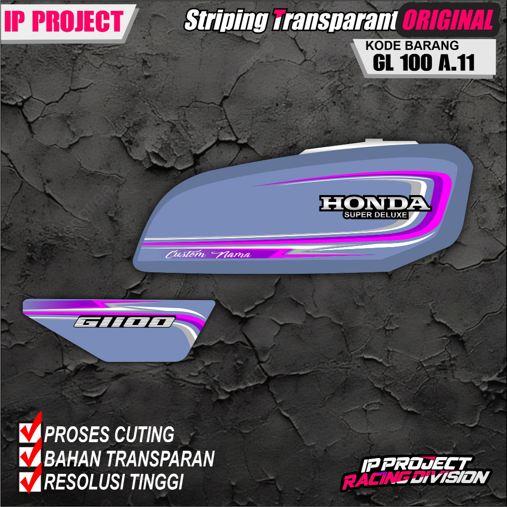 Jual (COD) STIKER STRIPING ORIGINAL MOTOR HONDA GL 100 VARIASI DESAIN ...