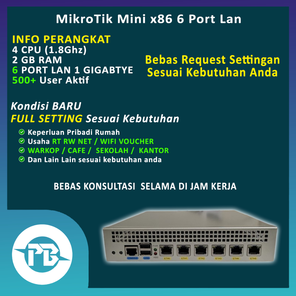 Jual Server Mikrotik x86 6 Port Lan Gigabtye Siap Pakai | Shopee Indonesia