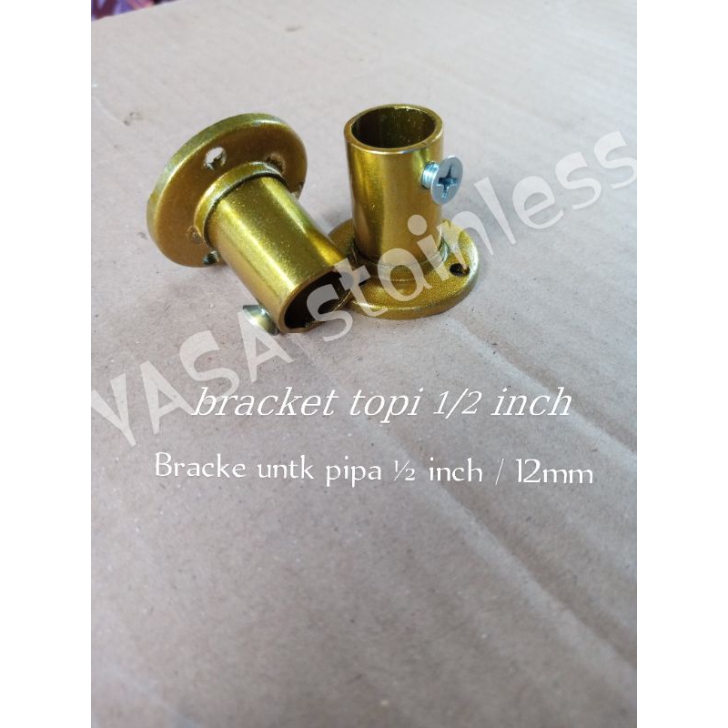 Jual Bracket 1/2 inch, bracket topi, bracket dinding untuk pipa 1/2 ...