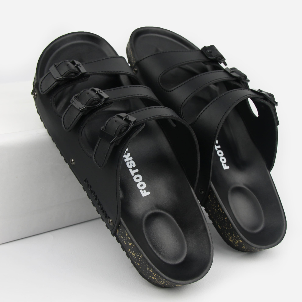 Jual Eight Dream x Footsky - Kameha Black Sandal Casual Pria Wanita ...