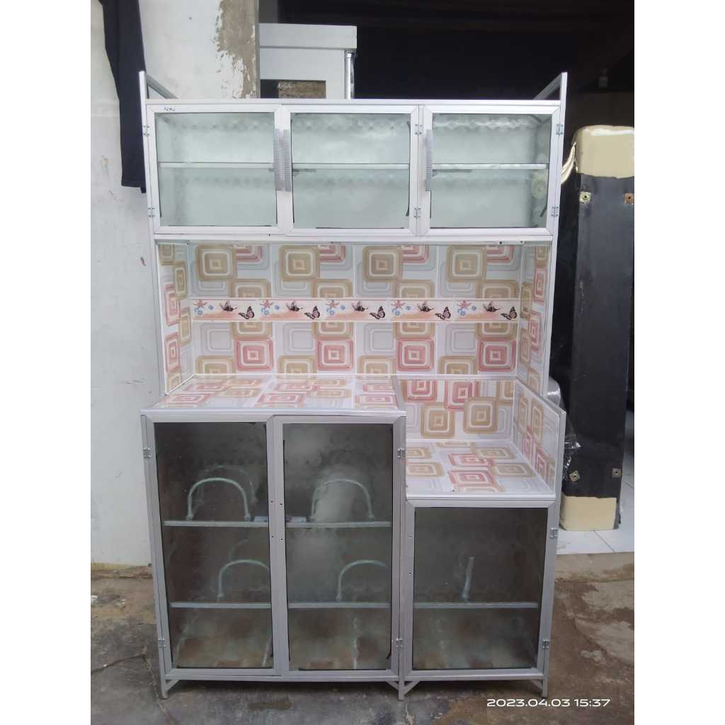Jual Rak Piring 3 Pintu Alumunium Minimalis / Rak Piring Bawah Keramik ...