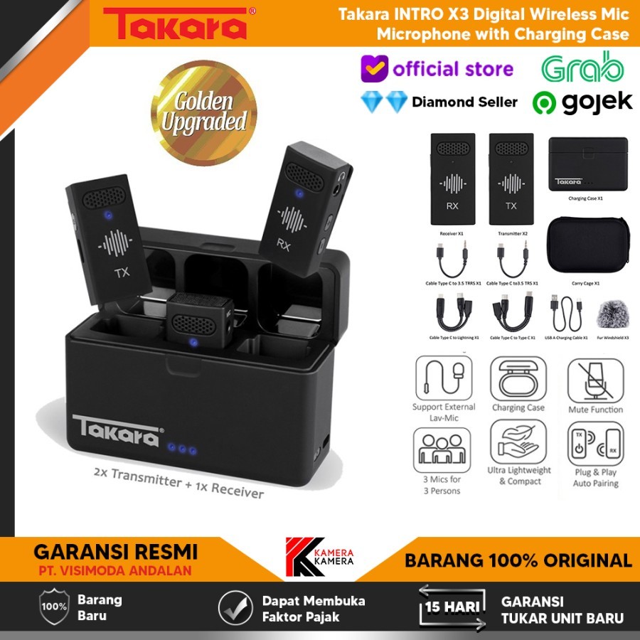Jual Takara INTRO X3 Digital Wireless Mic Microphone with Charging Case ...