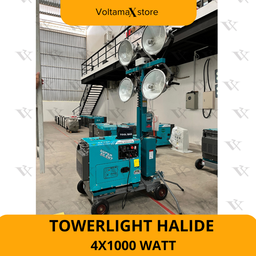 Jual Genset Tower Light LT1000- Genset Lampu 1000 Watt x 4 Tower Light ...