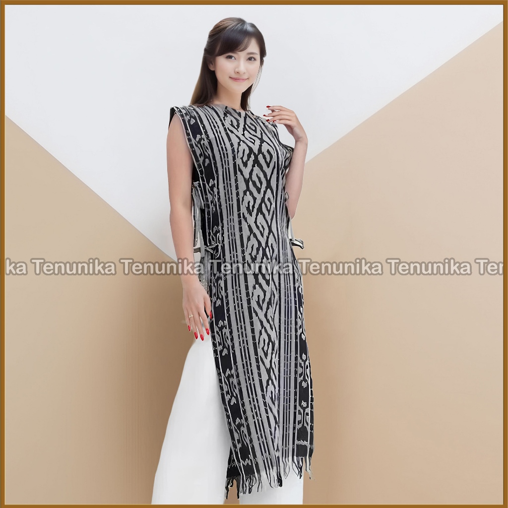 Jual TENUNIKA Mira Long Vest Tenun Ethnic Crop Vest Rompi Tenun Panjang ...