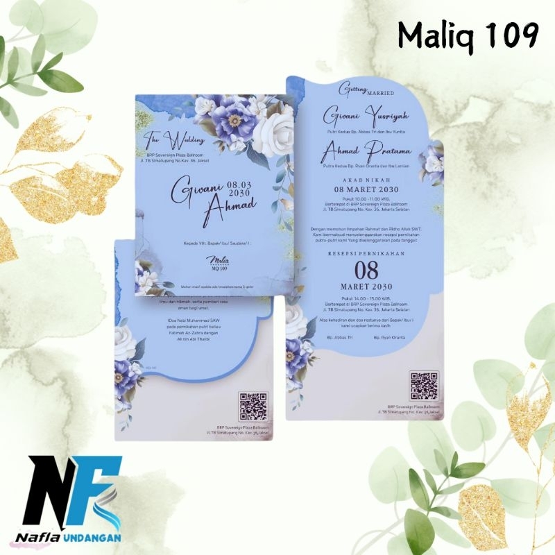 Jual Blangko Undangan atau Kertas Undangan Pernikahan Maliq 109 Harga ...