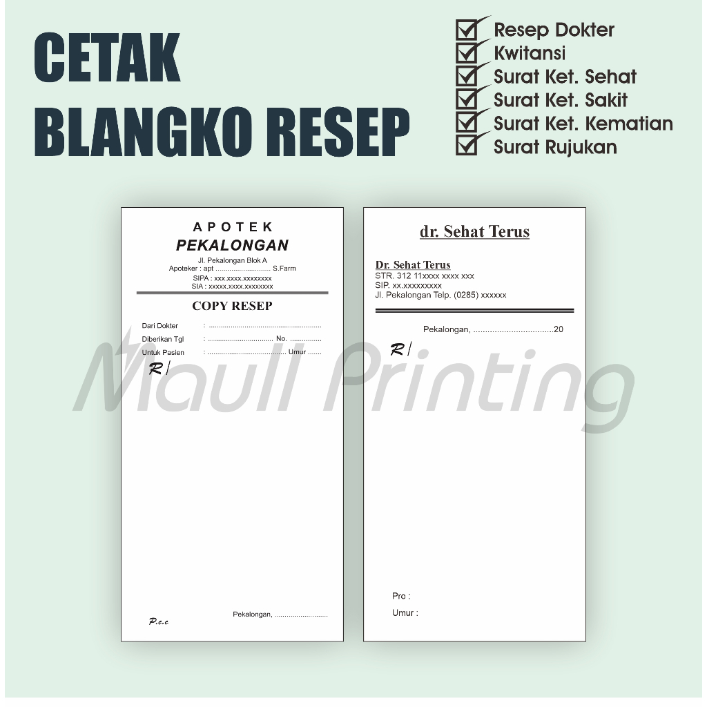 Jual CETAK BLANGKO RESEP | Shopee Indonesia