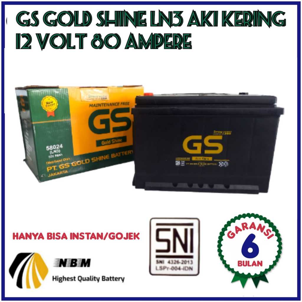 Jual Aki Mobil Innova Reborn Diesel/Fortuner diesel/Hilux Gold Shine LN3 aki kering 80 AH ...