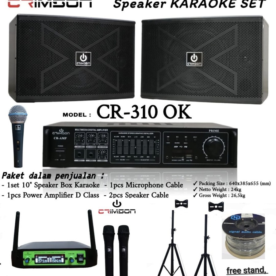 Jual Paket Lengkap Hemat Sound System Crimson 10 Inch Original Indoor ...