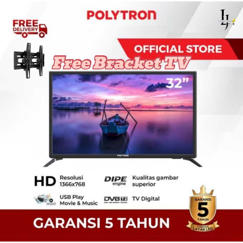 Jual TV Digital 32 Inch Polytron HD - Digital DVB-T2 | Garansi 5 Tahun ...