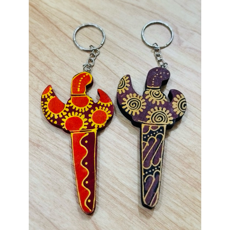Jual Gantungan kunci (Keris) kayu lukis 1 kodi (isi 20 pcs) souvenir oleh oleh khas malioboro ...