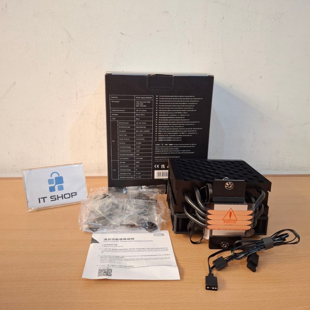 Jual PCCOOLER RT400 Digital ARGB Air Cooler Black | Shopee Indonesia