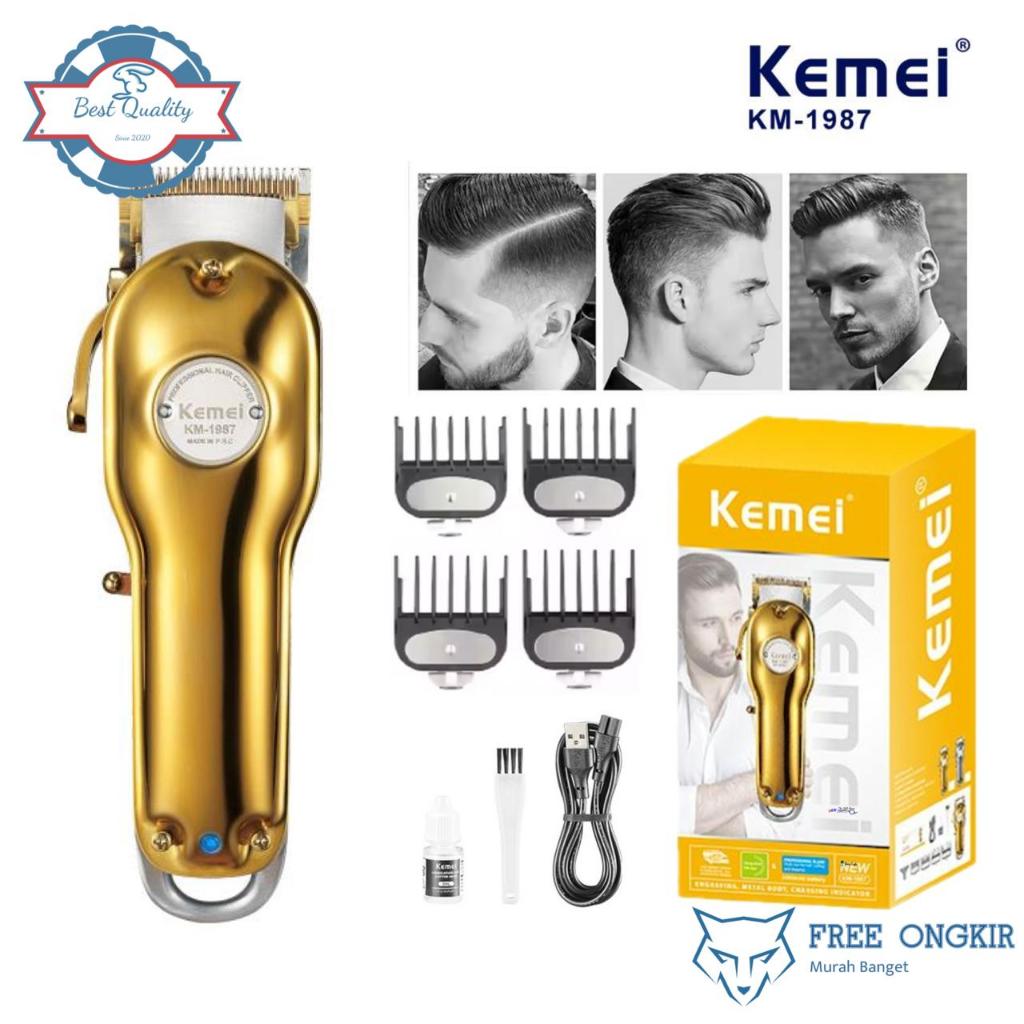 Jual Kemei KM 1987 Alat Mesin Cukur Rambut Body Metal Hair Clipper Full Metal Electric Cukuran ...