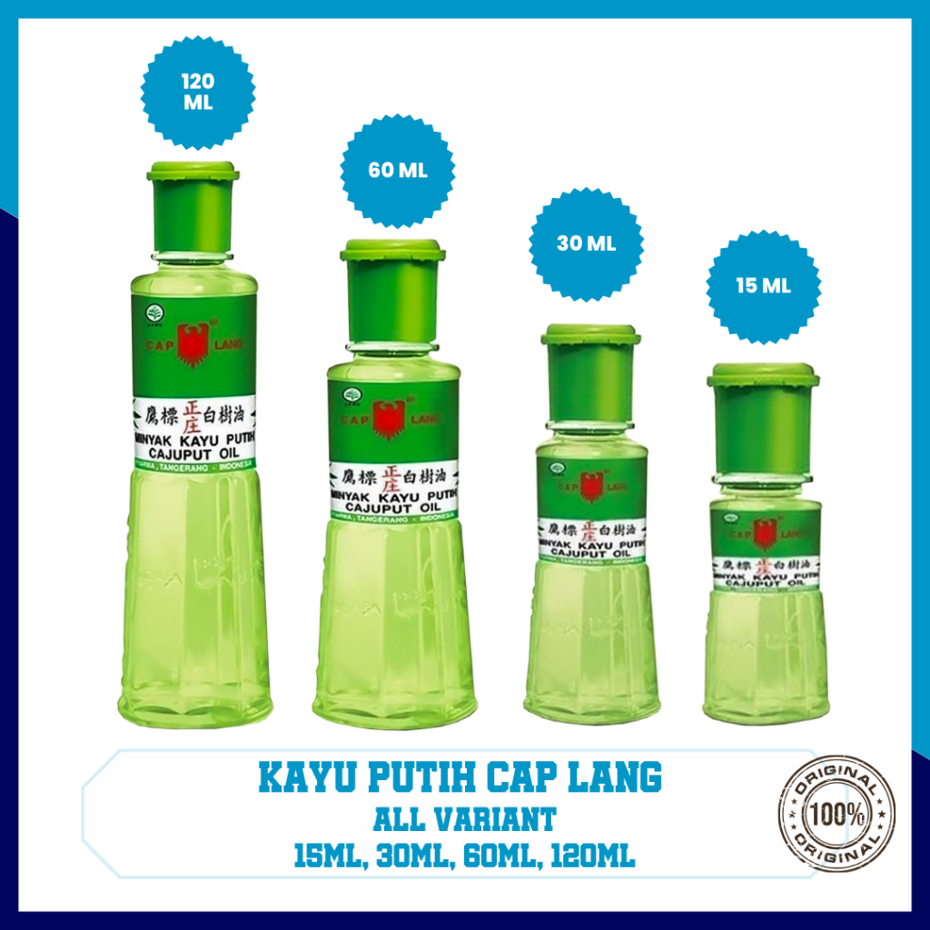 Jual MINYAK KAYU PUTIH CAP LANG ALL VARIANT | 15ML | 30ML | 60ML | 120ML | Shopee Indonesia