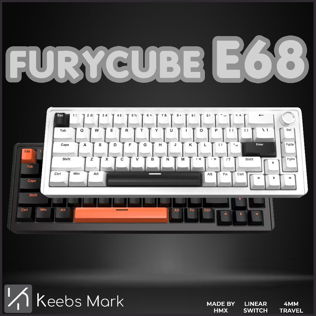 Jual Furycube E68 Wireless Tri Mode RGB 65% Knob Layout Mechanical ...