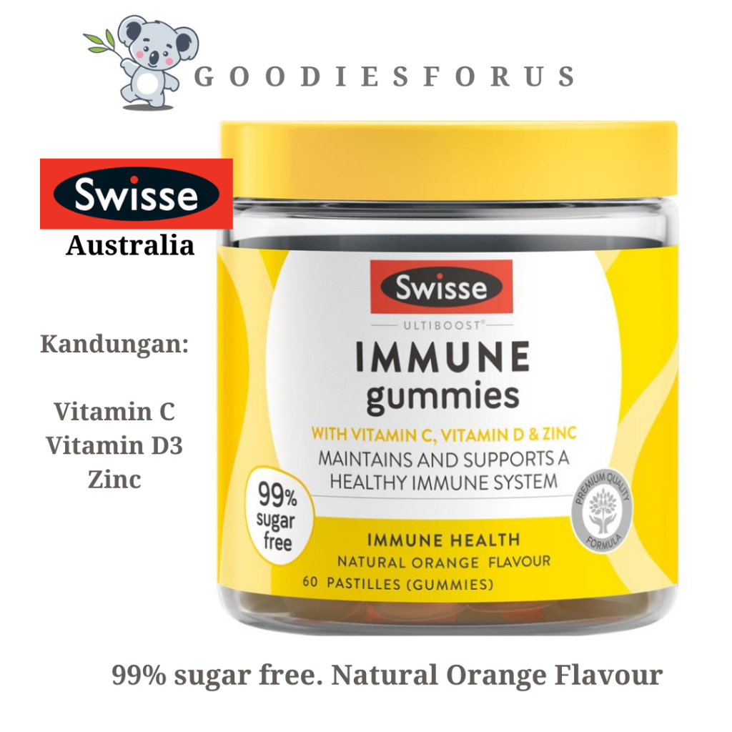 Jual Swisse Australia Immune Gummies 60 Pack/Vitamin C D ZINC/08/2025 | Shopee Indonesia