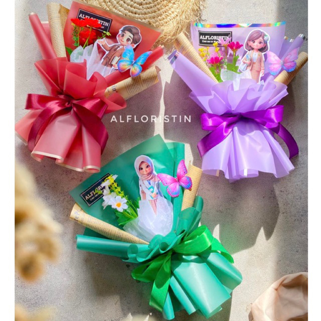 Jual BUKET WISUDA / KADO HARI GURU /BUCKET TOPPER ALFLORISTIN | Shopee ...