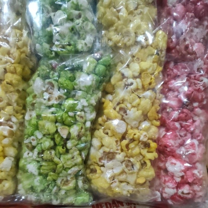 Jual jajanan jagung Popcorn manis warna warni bungkusan isi 10 pcs ...