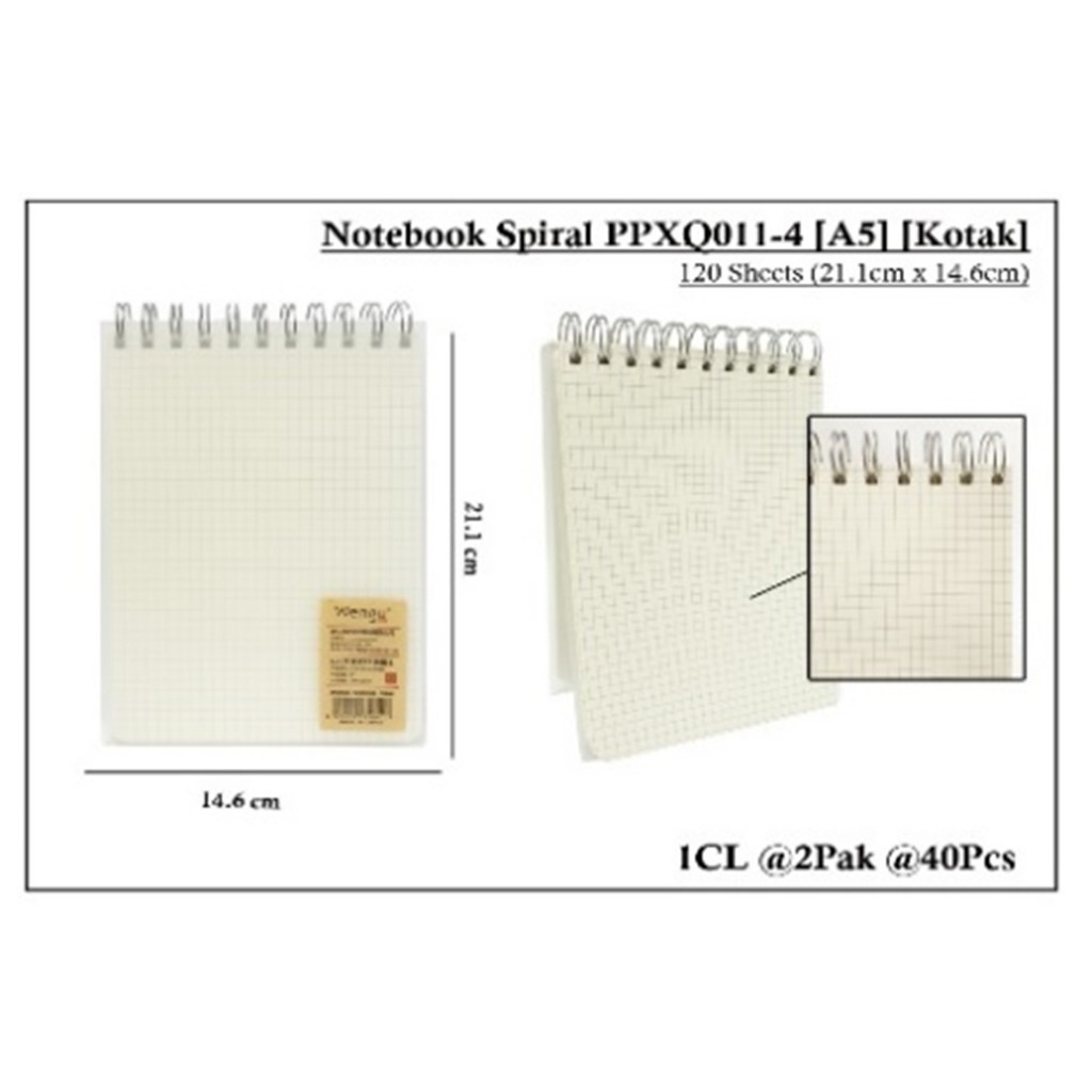 Jual WENGU NOTEBOOK SPIRAL SOFT RING - BUKU SPIRAL GARIS KOTAK Ppxq-011 ...