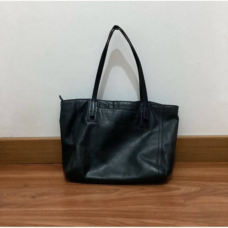 Jual F*ossil Tote Bag All Black-Preloved | Shopee Indonesia