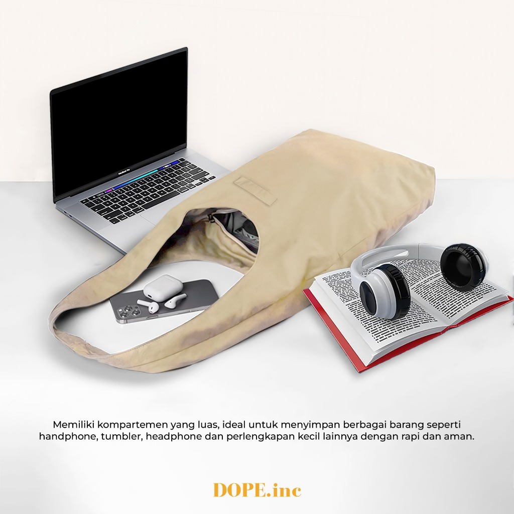 Jual DOPE.inc - Tsunobag Cream Non Adjustable Korean style / tas selempang pria dan wanita ...