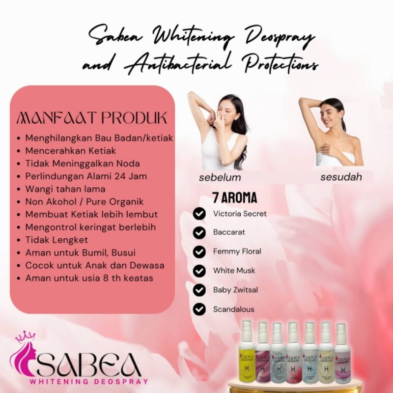 Jual SABEA WHITENING DEO SPRAY NON ALKOHOL 100% | Shopee Indonesia