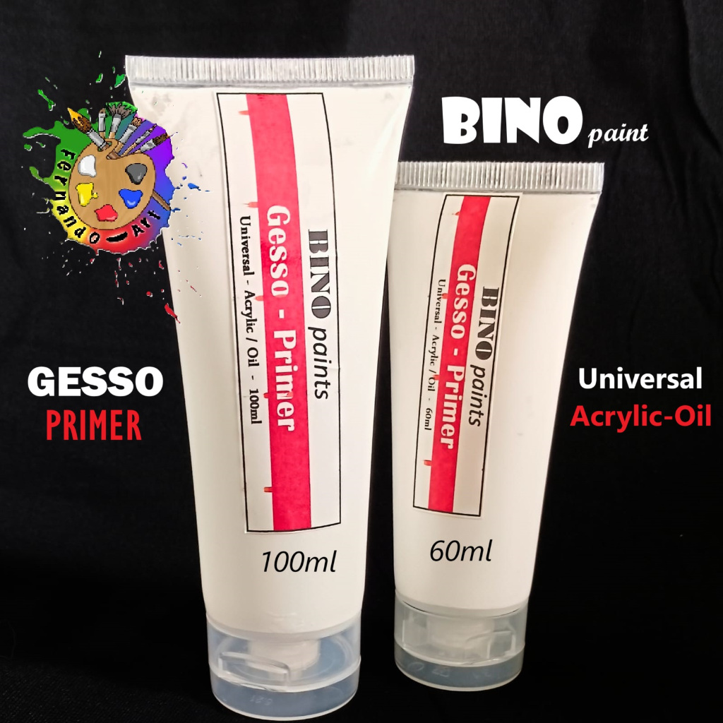 Jual Bino Paints Gesso Premium Oil Acrylic Primer 100ml & 60ml | Shopee ...